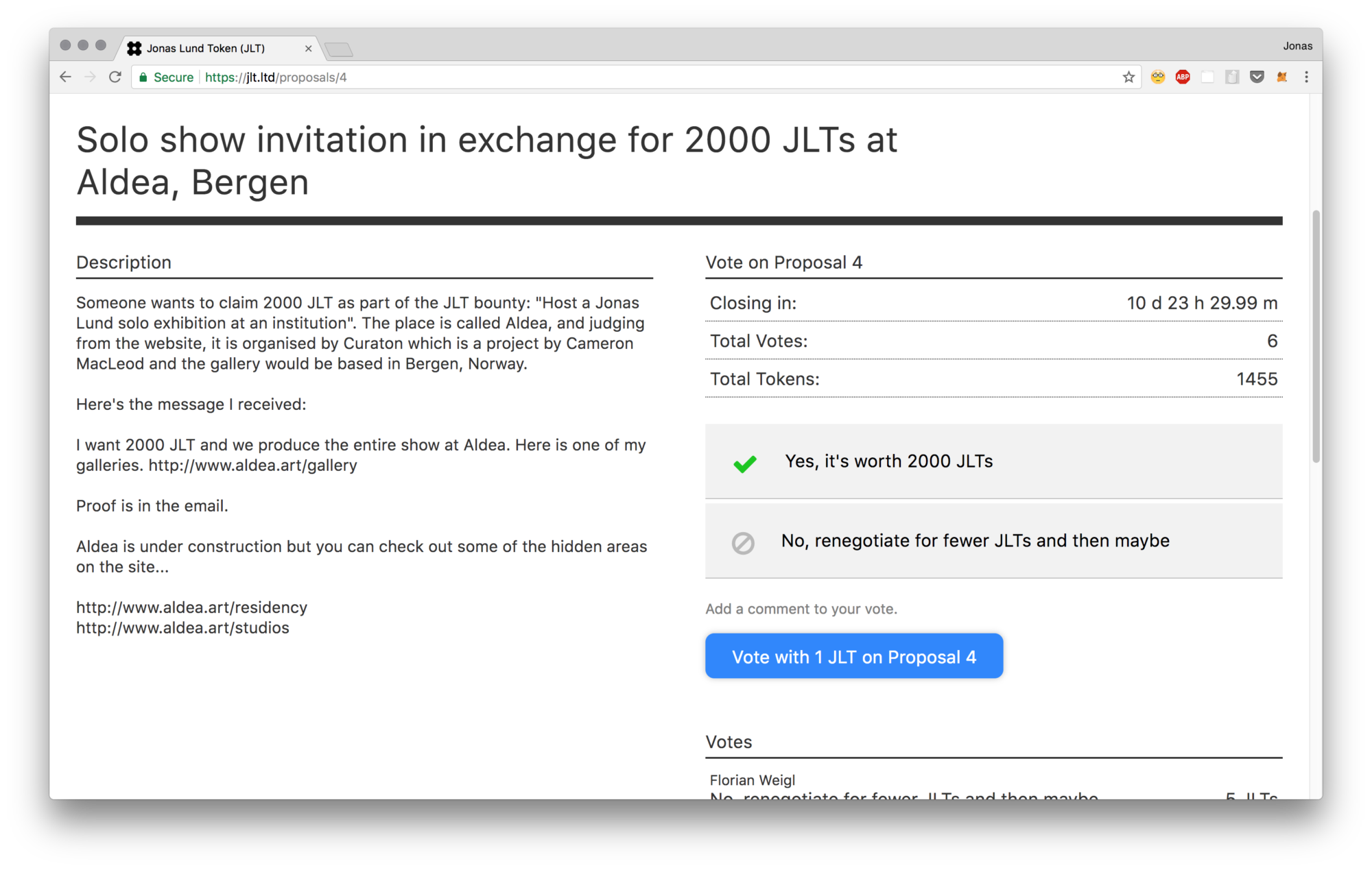 Jonas Lund - Jonas Lund Token (JLT)